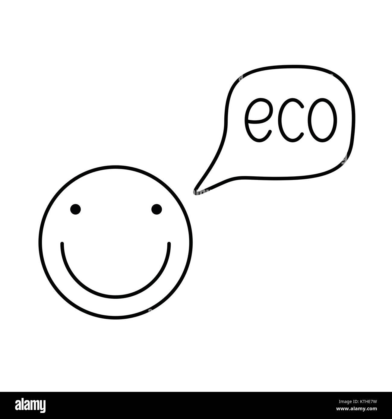 Smiley Face Thought Bubble