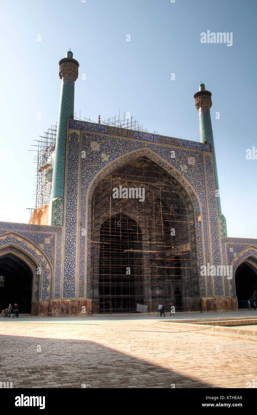 Beautiful decoration inside the Shah mosque or Imam (Emam) mosque on ...