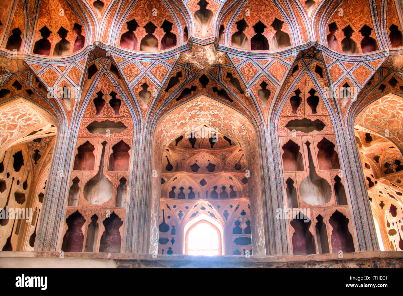 Inside the Ali Qapu palace on the famous Naqsh-e Jahan square in the ...