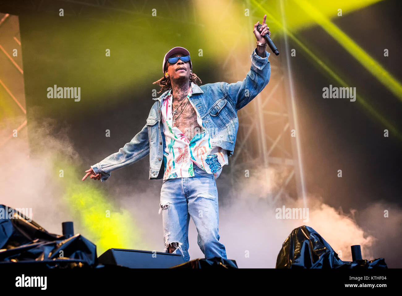 The American rapper and lyricist Wiz Khalifa performs a live concert at ...