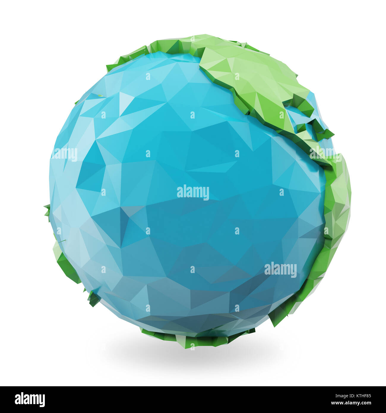 3d illustration Polygonal style illustration of earth. Low poly earth ...