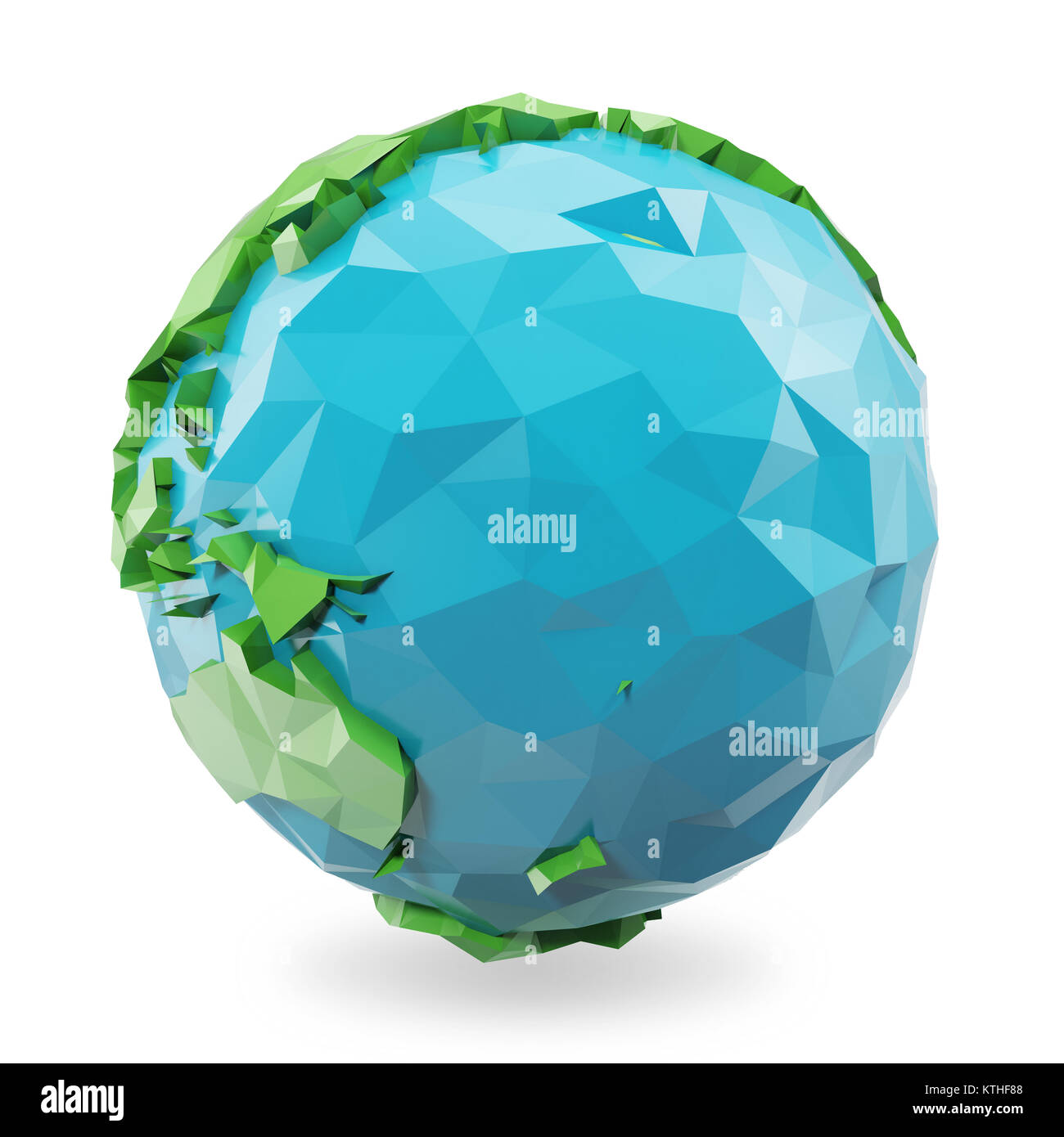 3D Rendering low poly earth globe illustration. Polygonal globe icon ...
