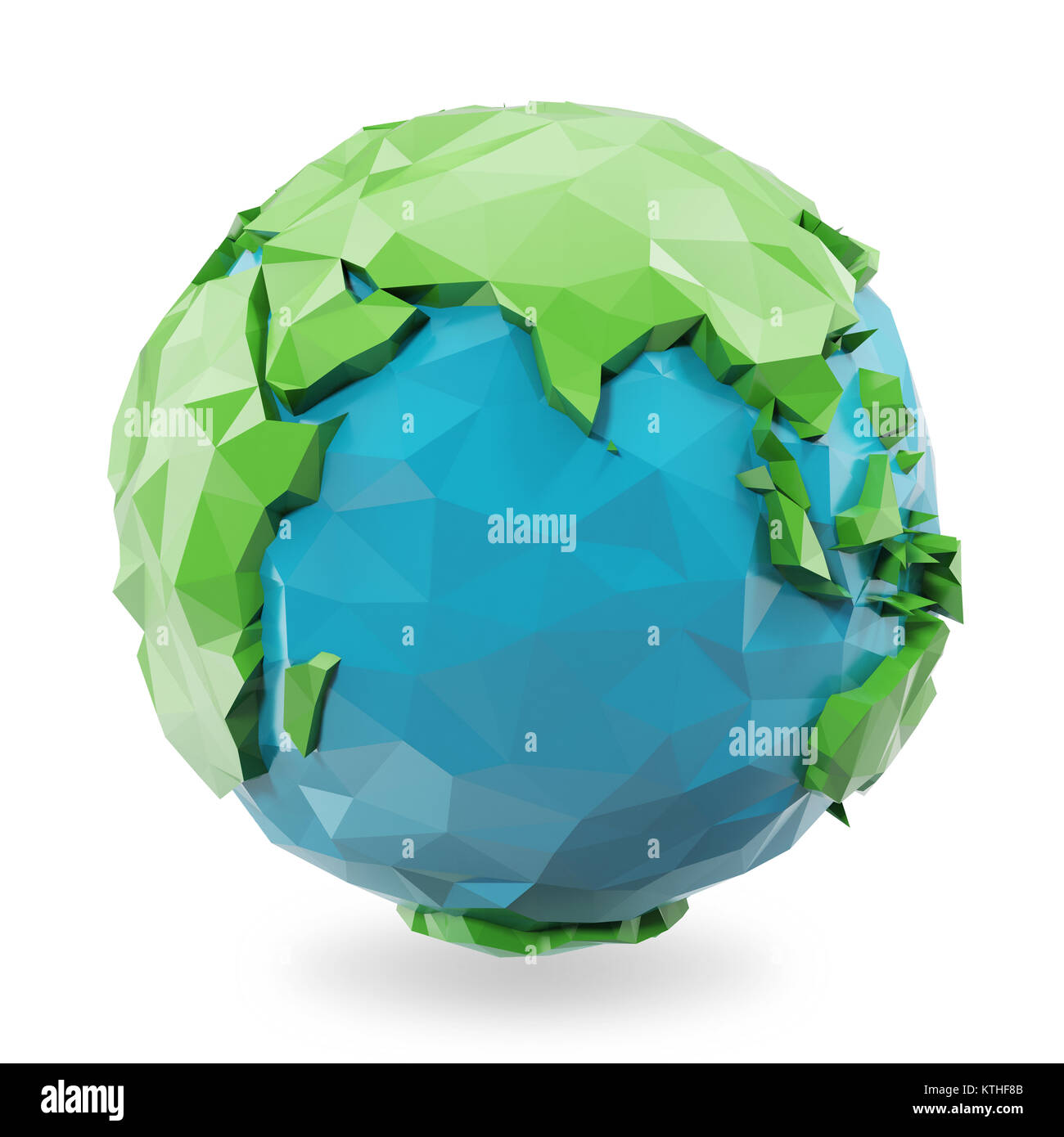 3D Rendering low poly earth globe illustration. Polygonal globe icon ...