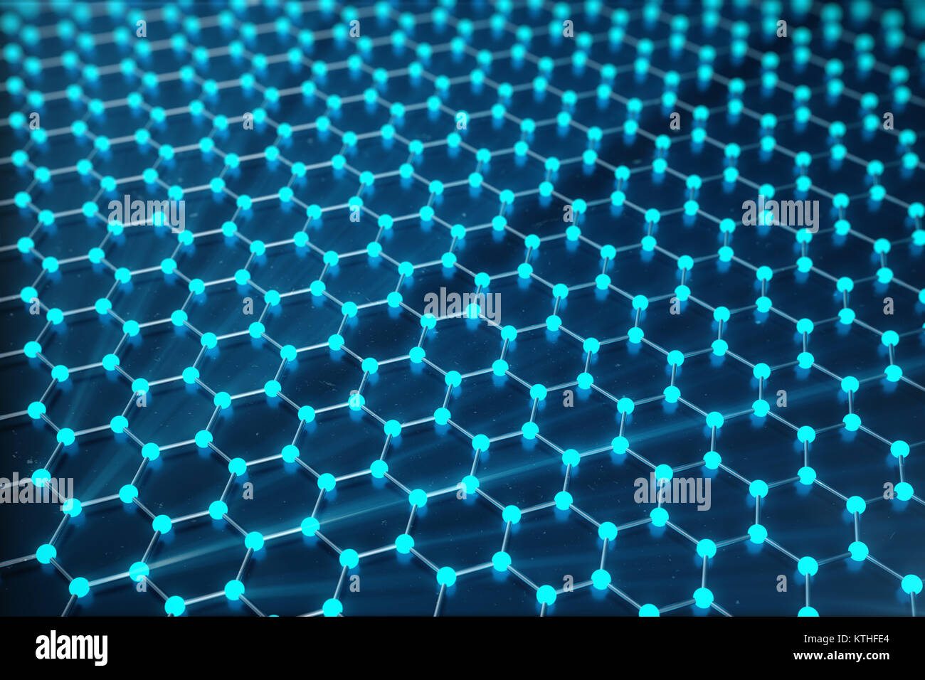 3D Rendering of Graphene atomic structure - nanotechnology background ...