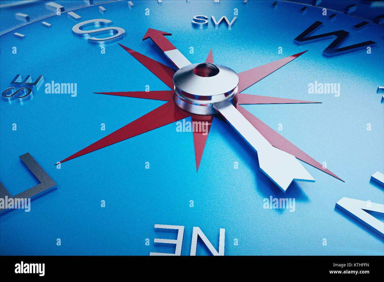 Compass Direction, Blue Tint Background, 3d rendering Stock Photo - Alamy