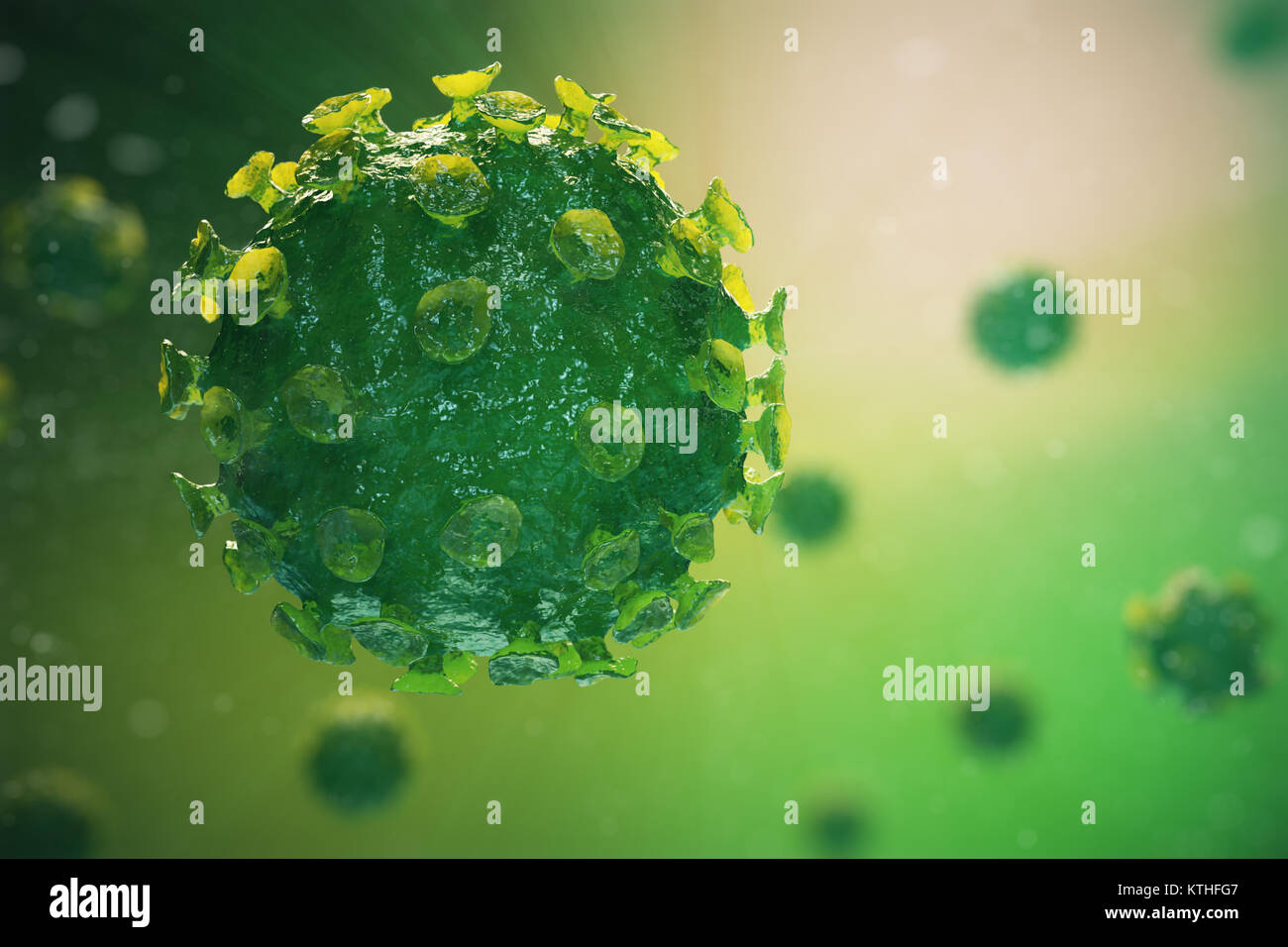 3d rendering virus, bacteria, cell infected organism, virus abstract ...