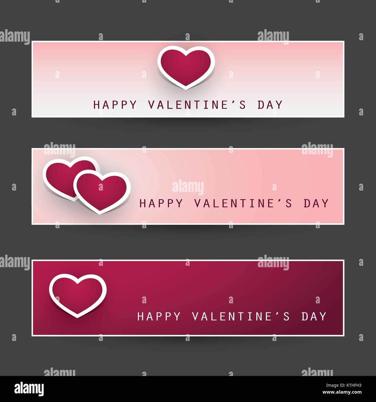 Set of Pink and Purple Hearts Banners for Valentine's Day - Freely ...
