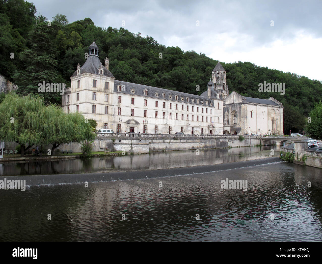Brantome en Perigord, Abbaye de Saint Pierre de Brantome and City hall ...
