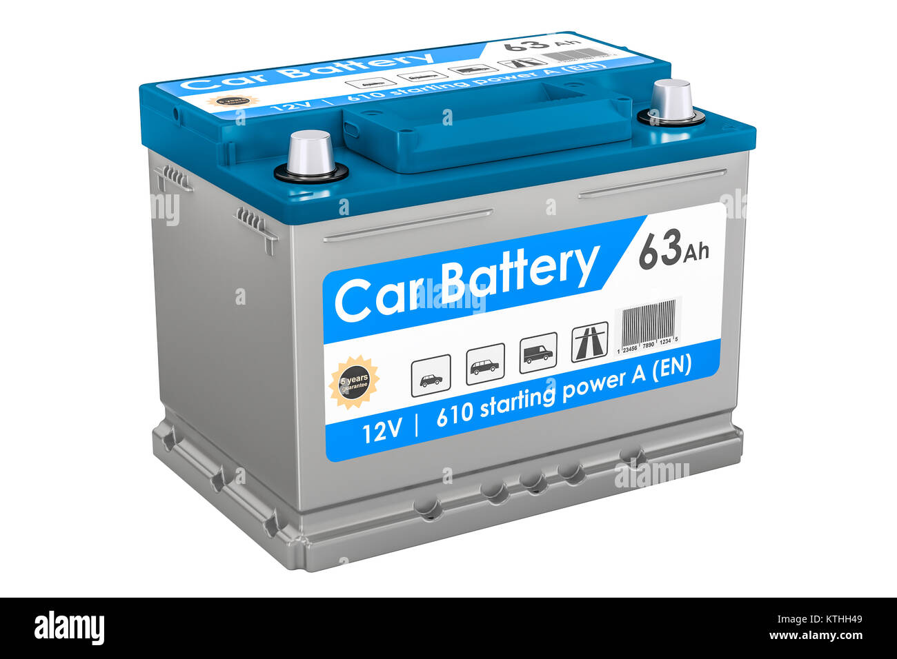 Car Battery closeup, 3D rendering isolated on white background Stock ...