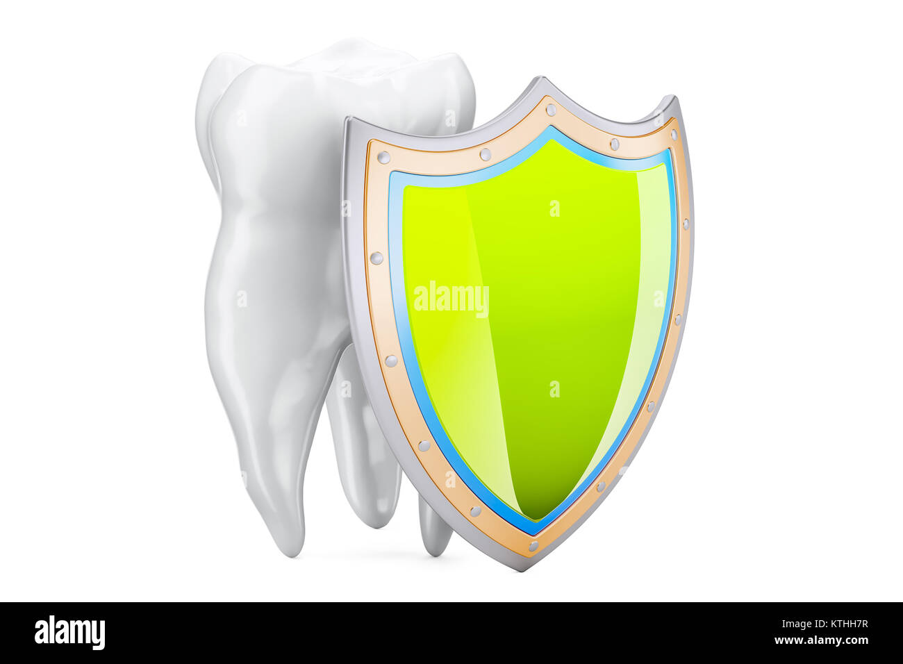 Teeth protection concept with shield, 3D rendering isolated on white ...