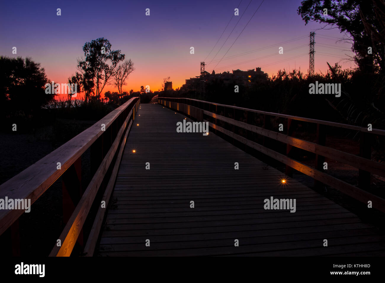 Coastal path. Wooden road. City of Estepona, Costa del Sol, Andalusia ...