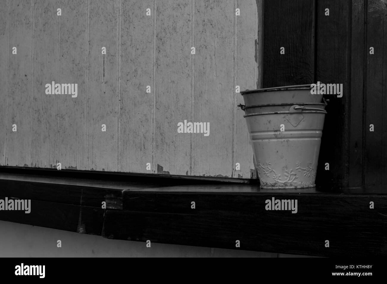 Metal buckets. Three old decorative metal buckets Stock Photo - Alamy Metal buckets. Three old decorative metal buckets Stock Photo - Alamy