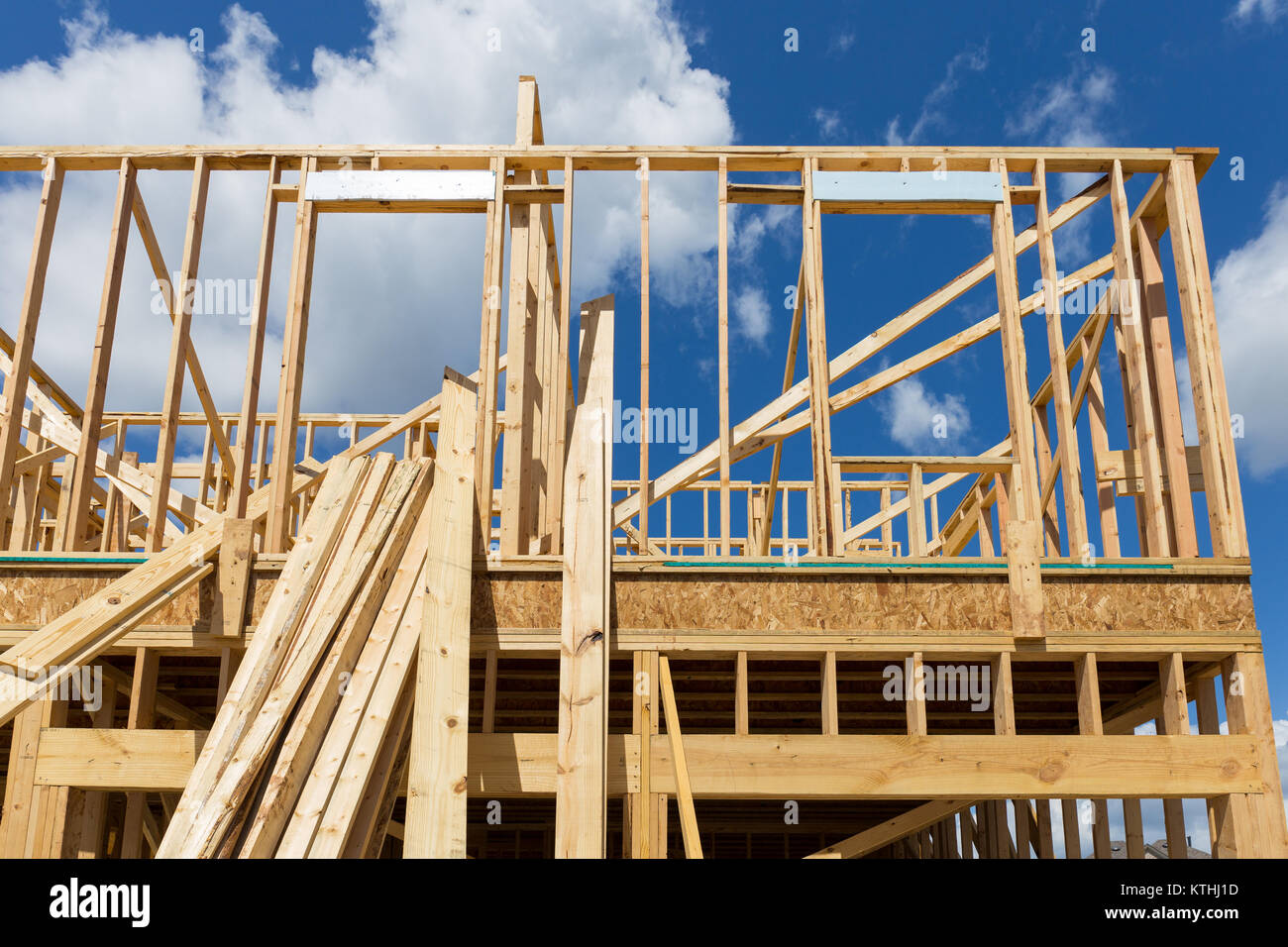 Single Family Home Construction - Building a New Wood Framed House ...