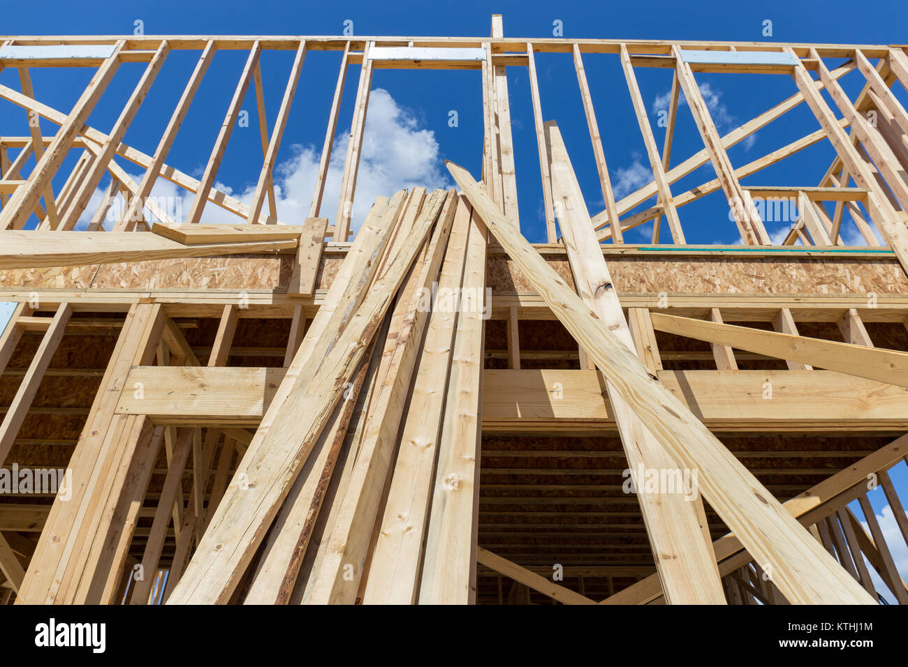 Single Family Home Construction - Building a New Wood Framed House ...