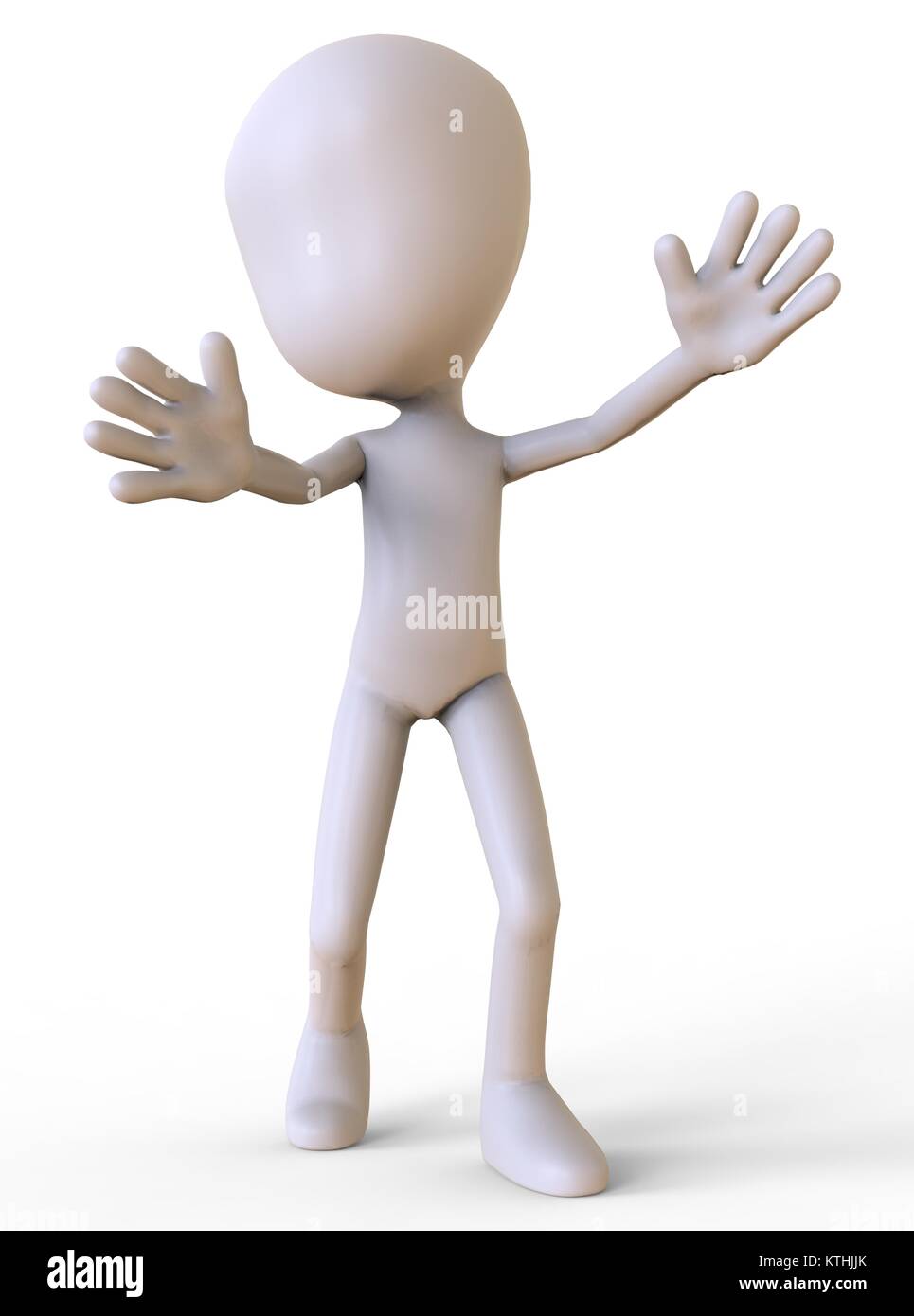 3D man at blank space isolated on white background 3d illustration ...