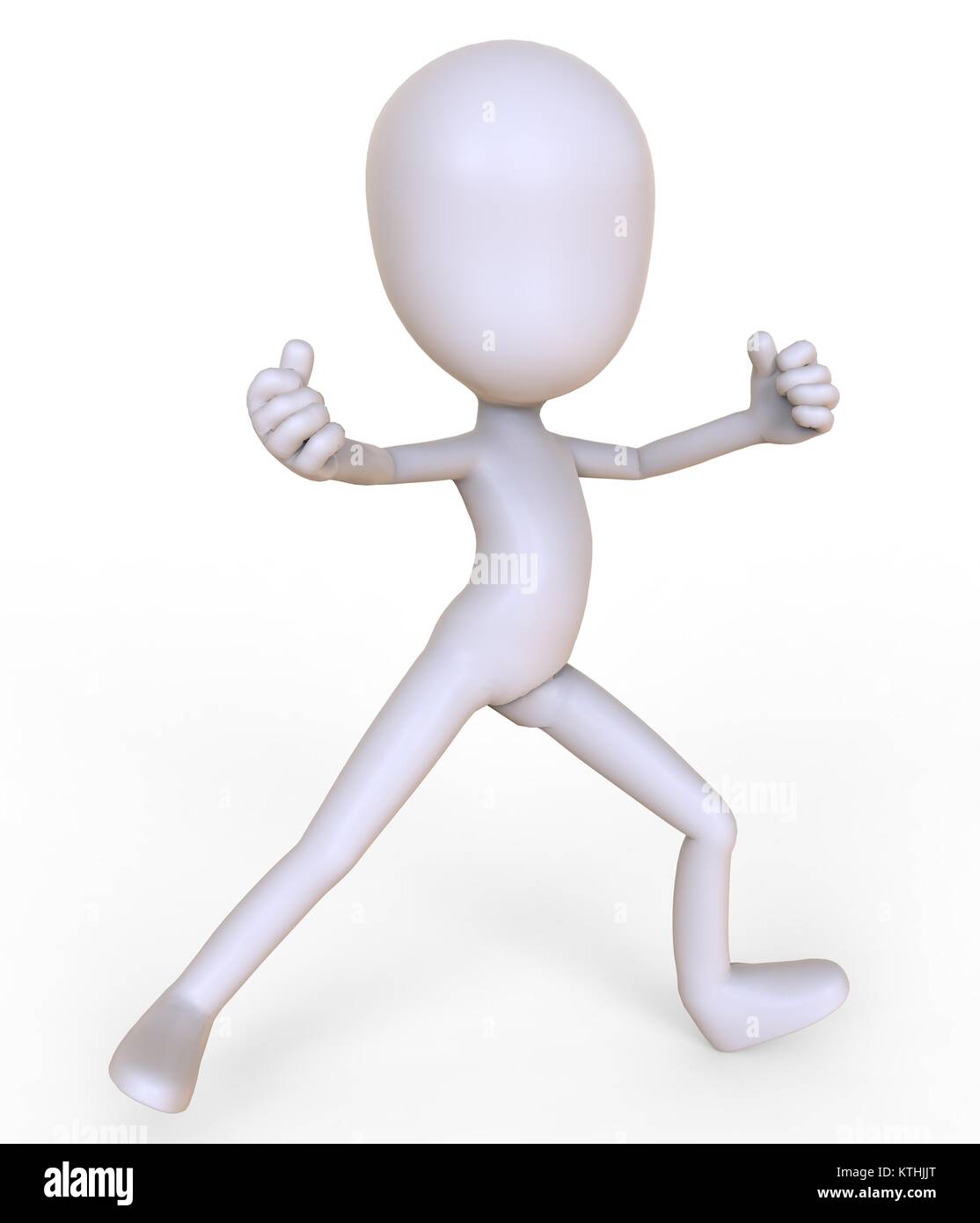 3D man at blank space isolated on white background 3d illustration ...