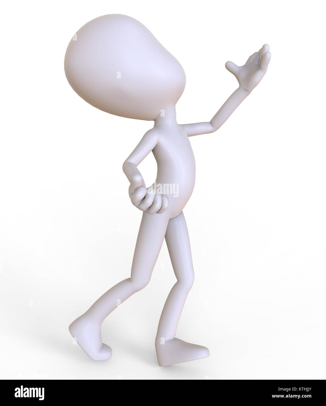 3D man at blank space isolated on white background 3d illustration ...