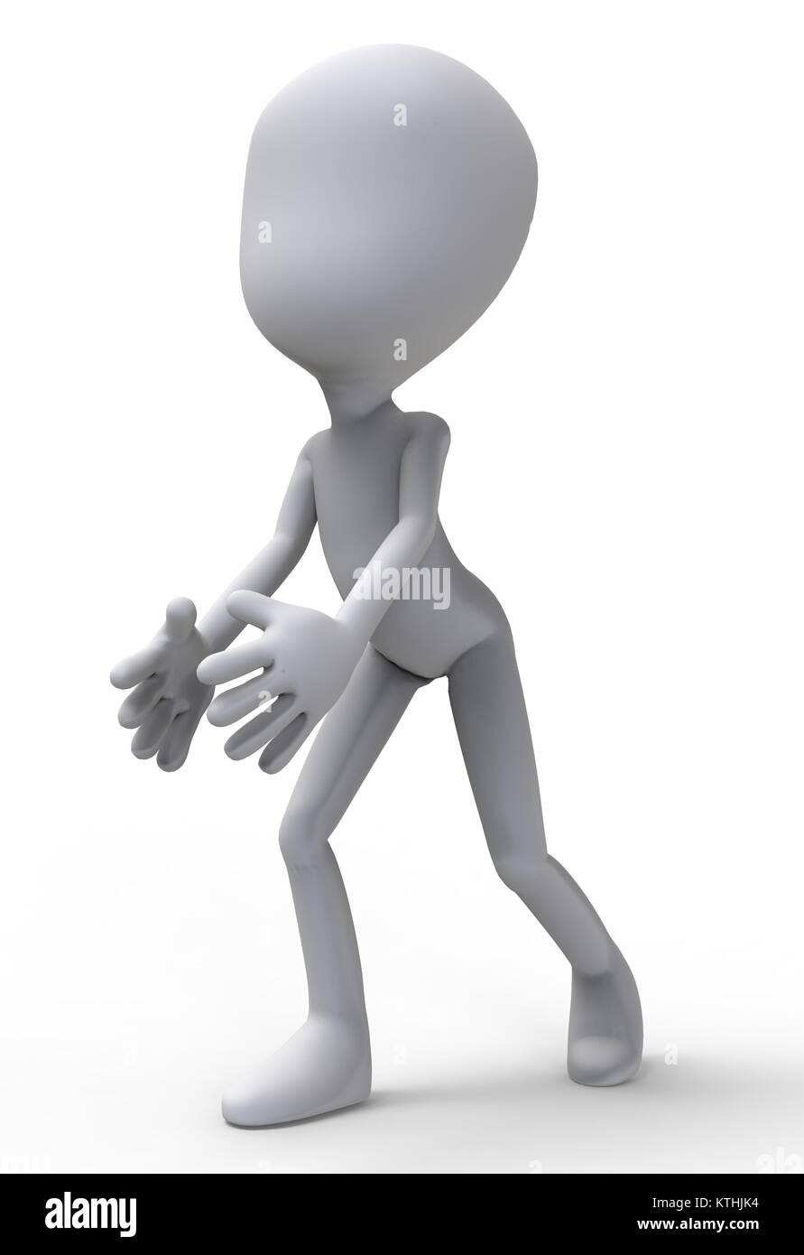 3D man at blank space isolated on white background 3d illustration ...