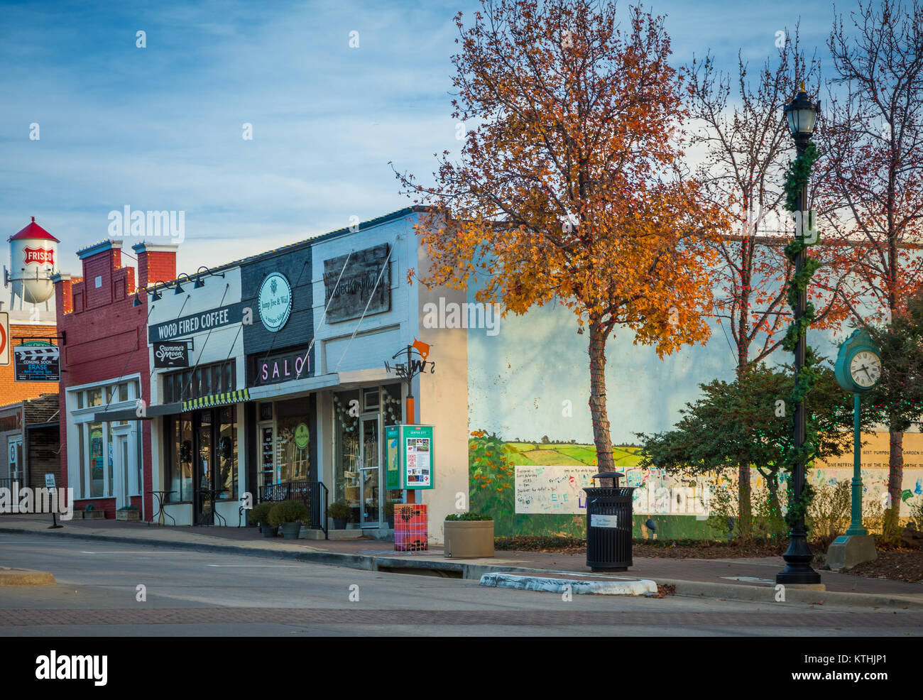 Main Street in Frisco, Texas. Frisco is a city in Collin and Denton ...