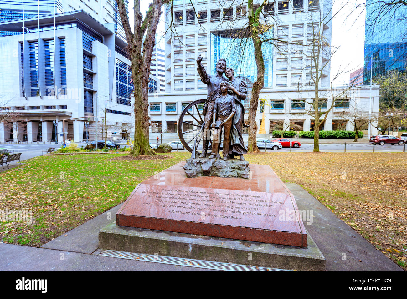 Portland, United States - Dec 19, 2017 : The statue, which is ...
