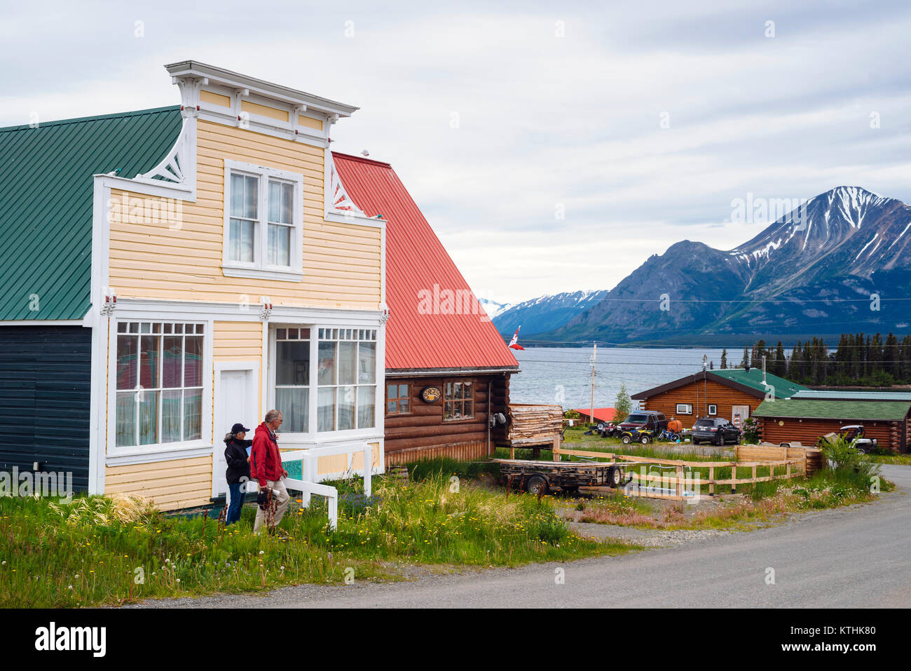 Tourists in the small, remote town of Atlin in northern British ...