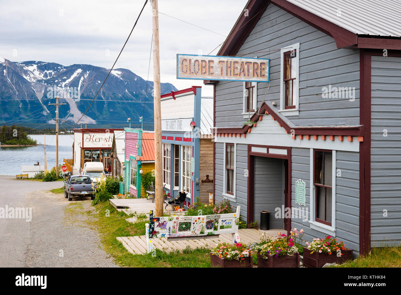 Old buildings in the small, remote town of Atlin in northern British ...