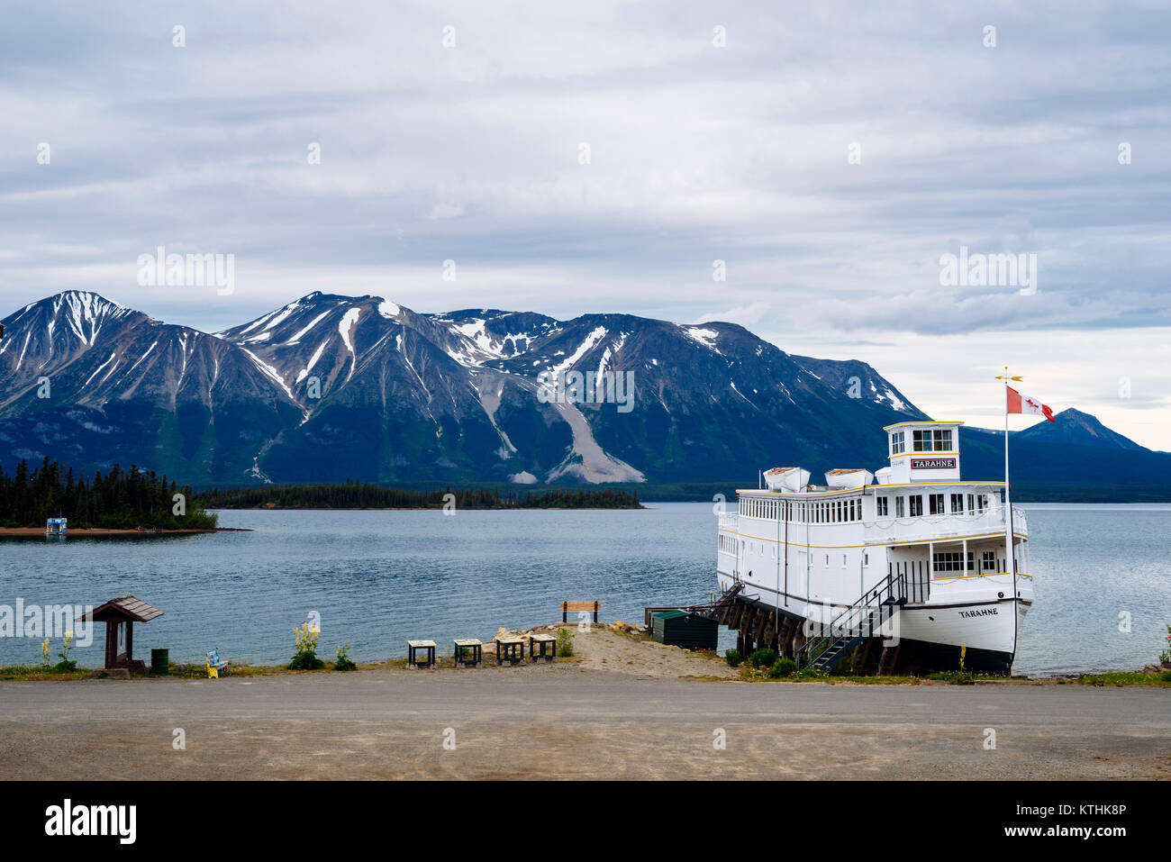 Tarahne, a retired boat in Atlin, a remote town in northern British ...