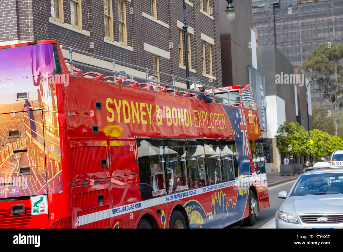 Sydney and Bondi explorer sightseeing tour bus gives visitors a tour of ...