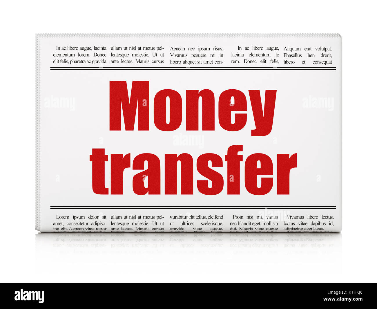 Money concept: newspaper headline Money Transfer Stock Photo - Alamy