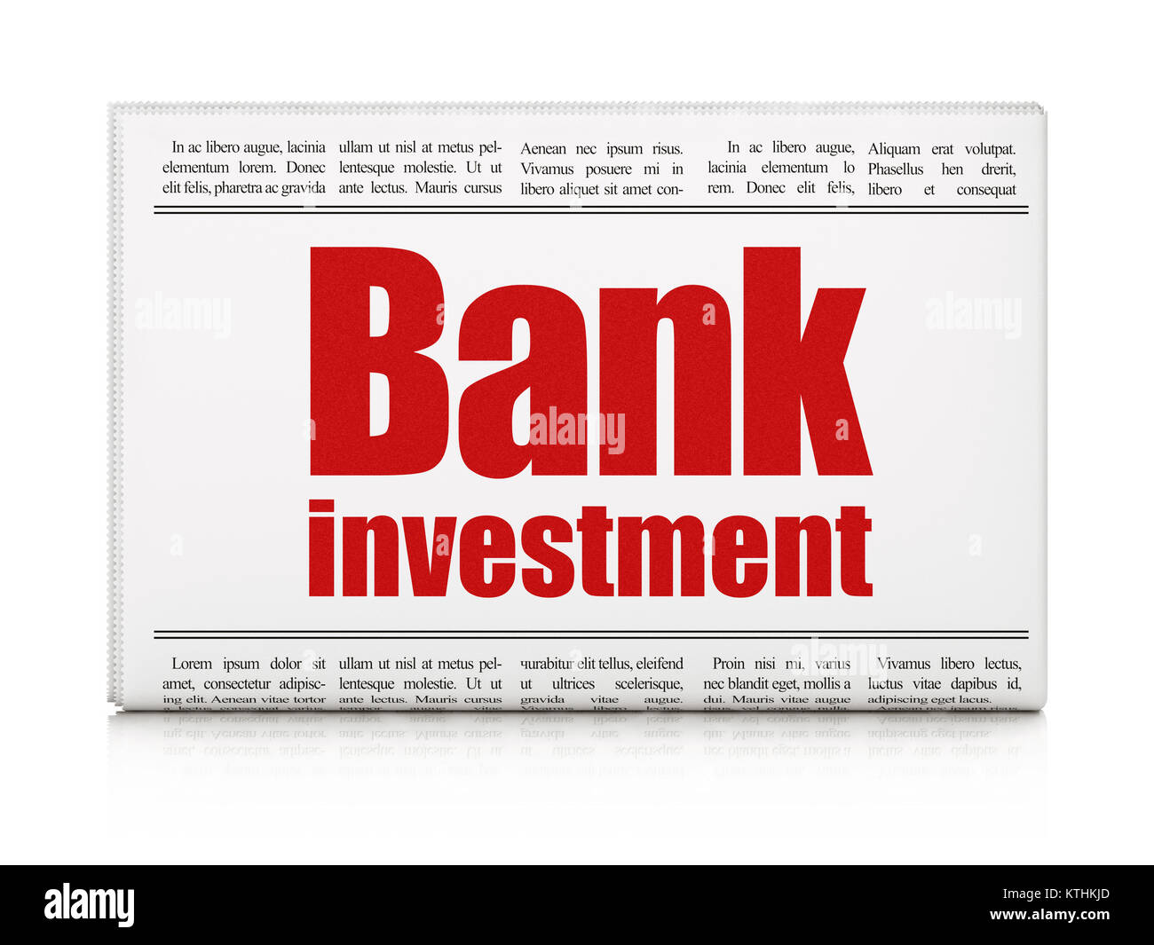 Banking concept: newspaper headline Bank Investment Stock Photo - Alamy