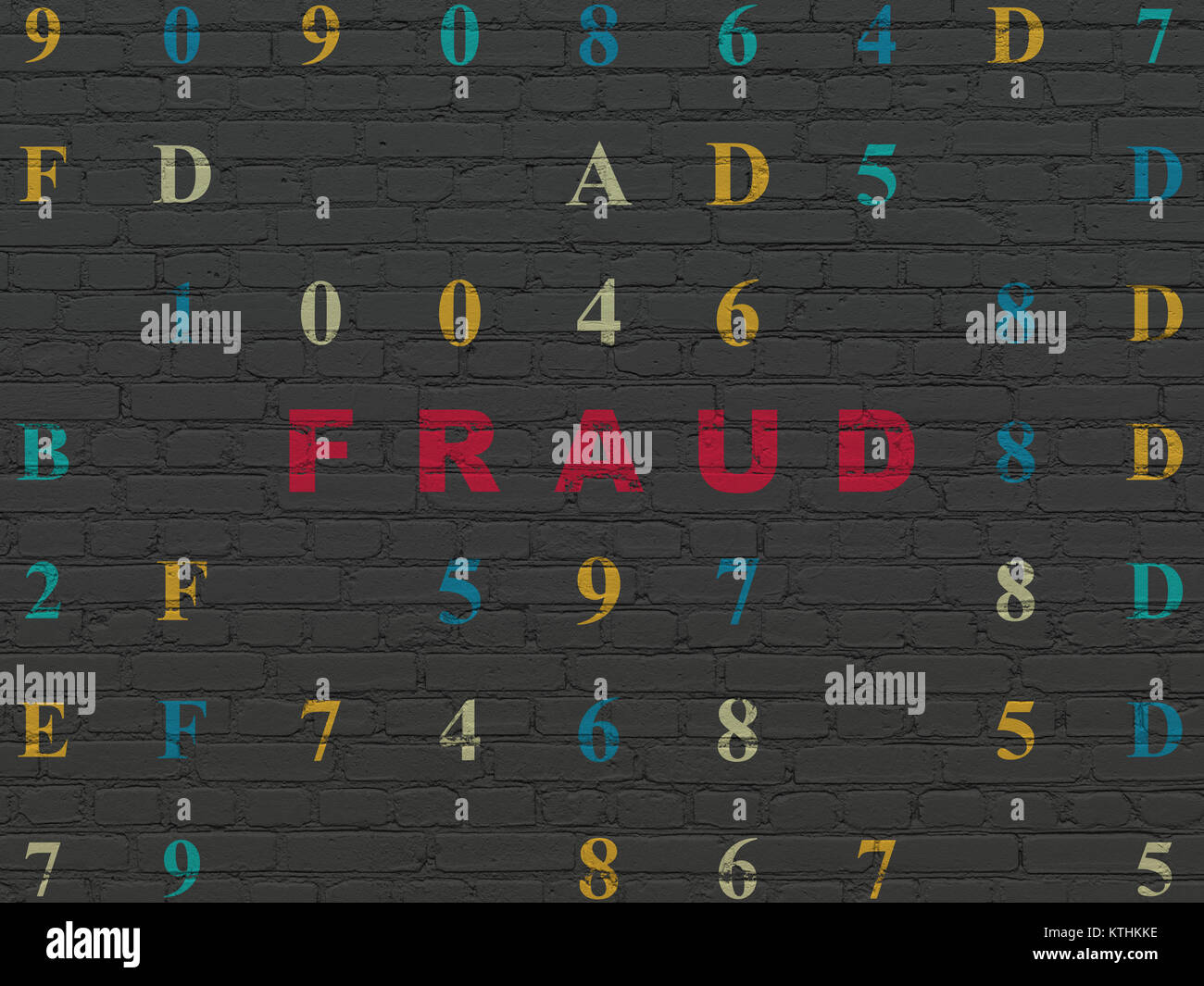 Protection concept: Fraud on wall background Stock Photo - Alamy