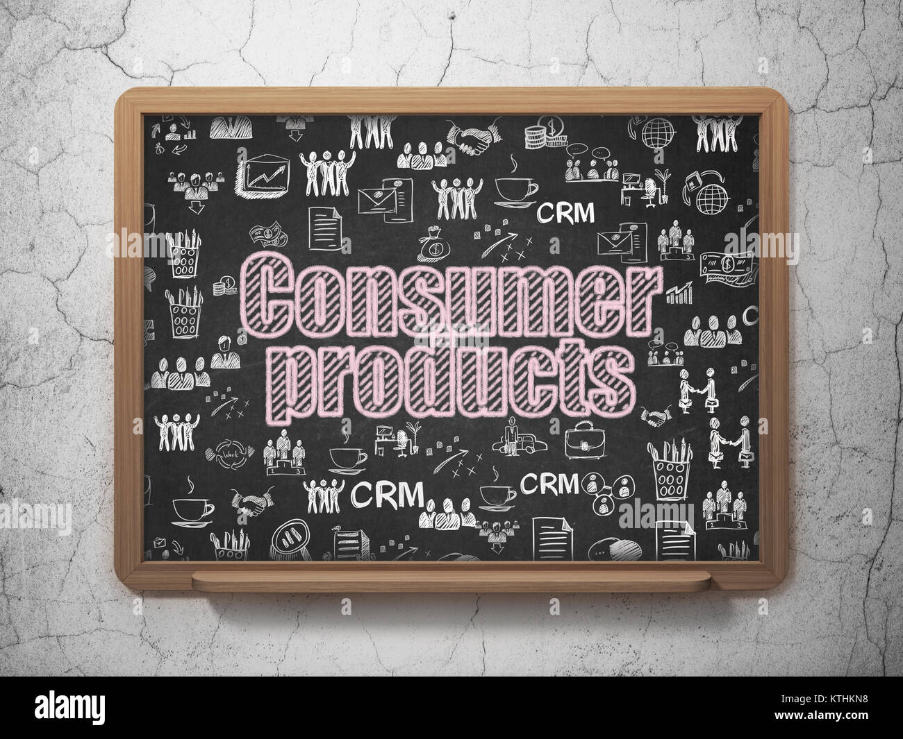 Business concept: Consumer Products on School board background Stock ...