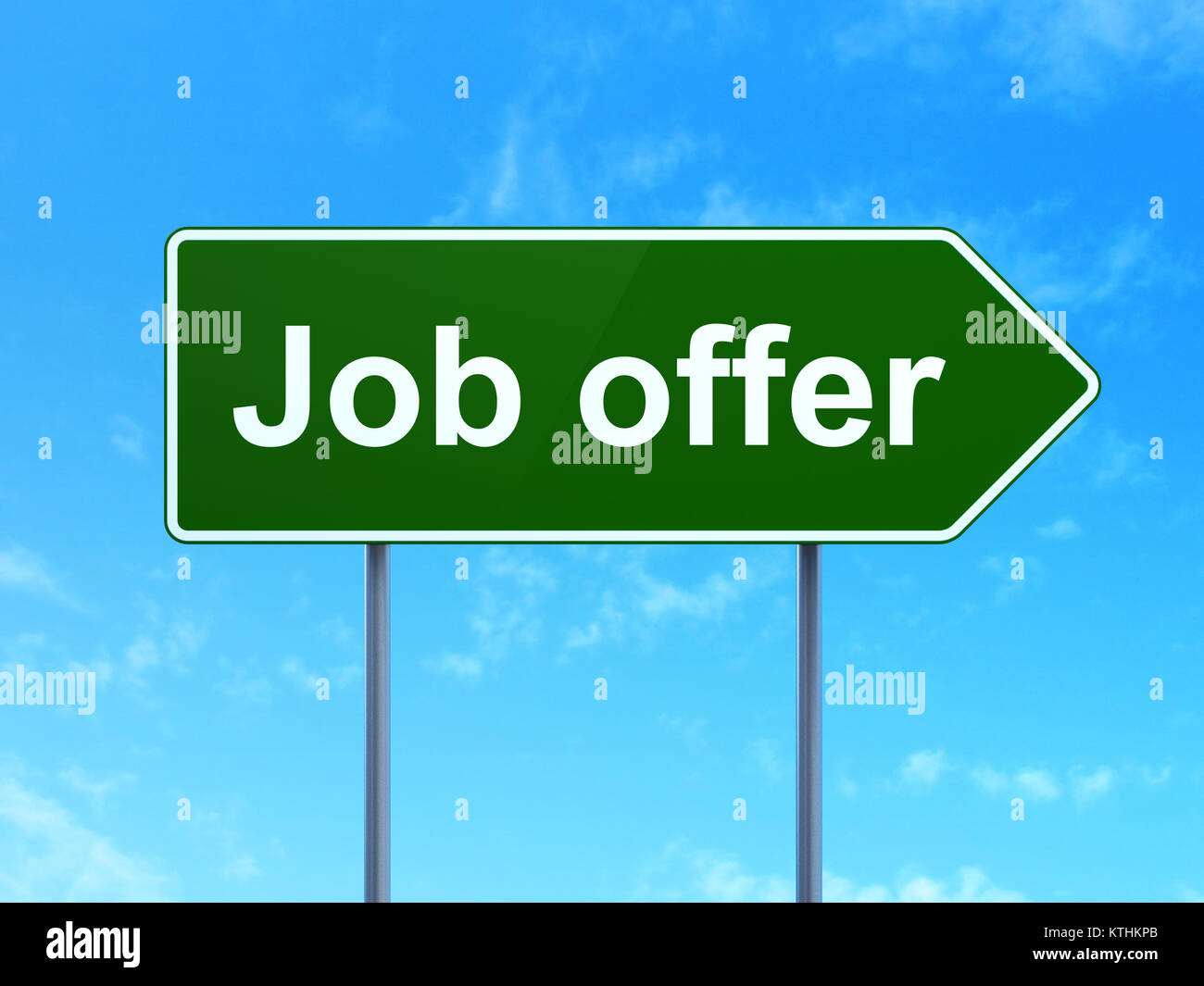 Finance concept: Job Offer on road sign background Stock Photo - Alamy