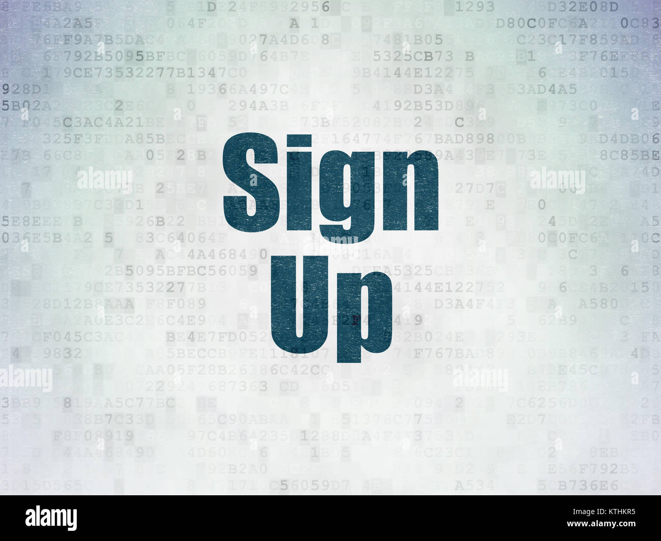 Web development concept: Sign Up on Digital Data Paper background Stock ...