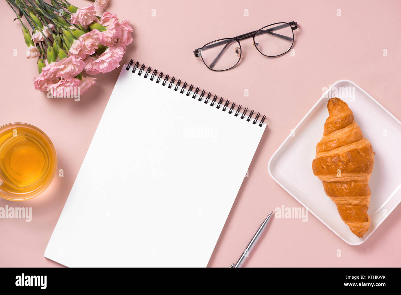 Woman desktop elegant. Flat lay. Mock up for artwork Stock Photo - Alamy