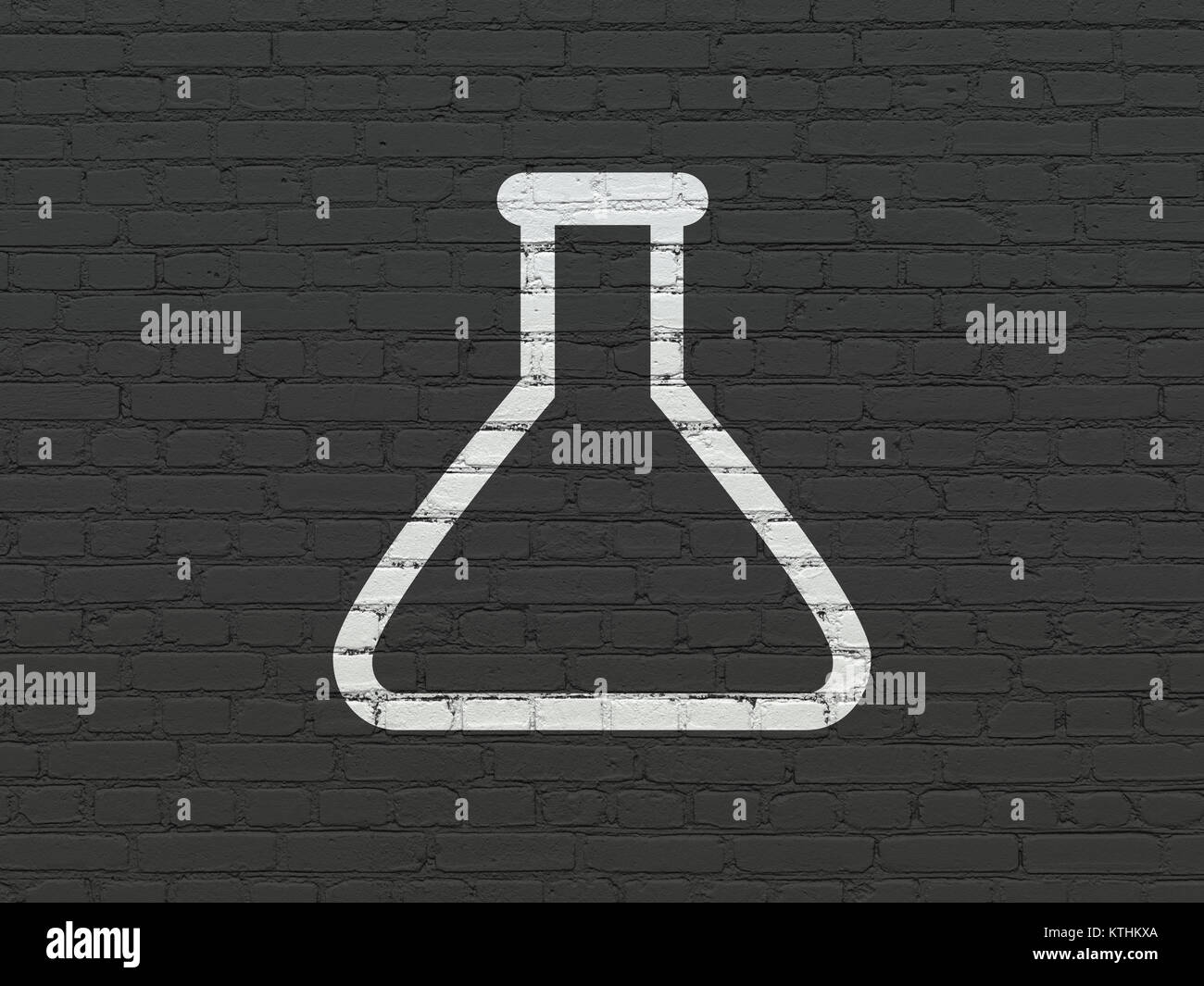 Science concept: Flask on wall background Stock Photo - Alamy