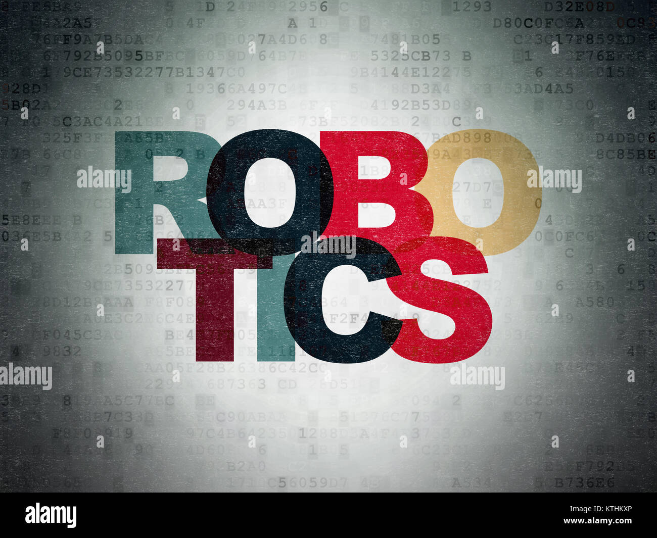 Science concept: Robotics on Digital Data Paper background Stock Photo ...