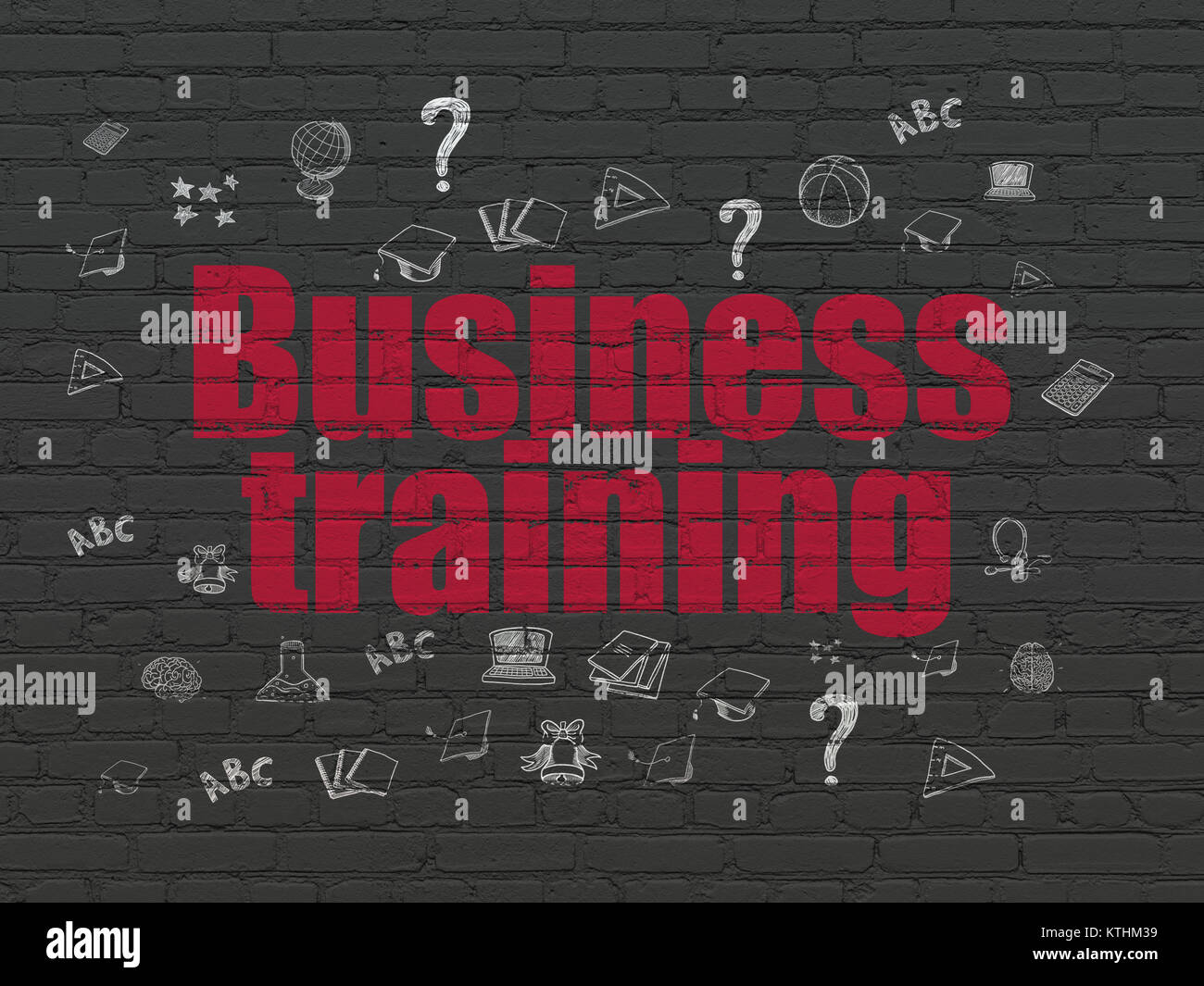 Education concept: Business Training on wall background Stock Photo - Alamy