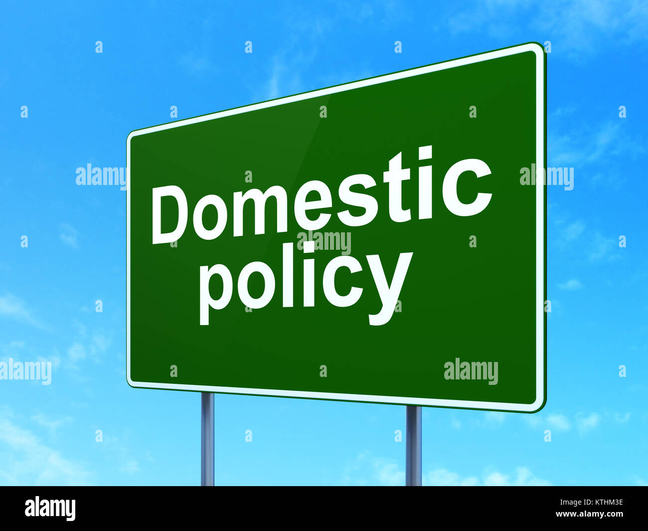 Political concept: Domestic Policy on road sign background Stock Photo ...
