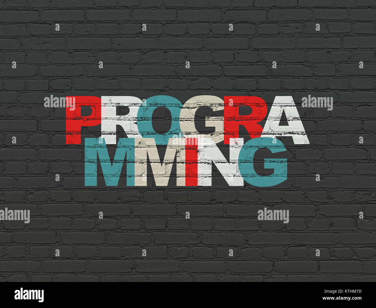 Database concept: Programming on wall background Stock Photo - Alamy