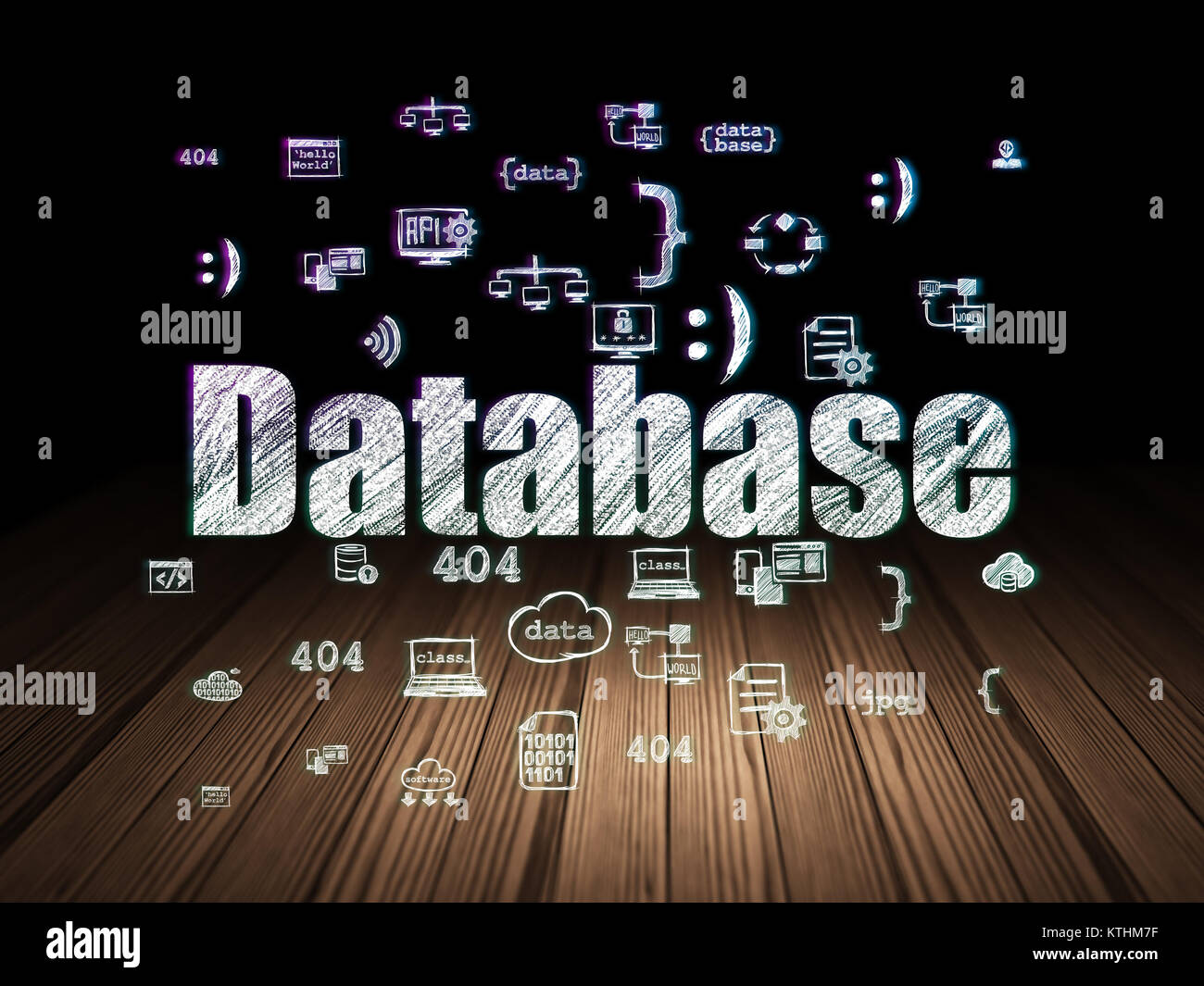 Programming concept: Database in grunge dark room Stock Photo - Alamy