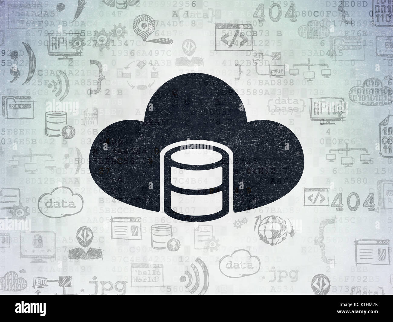 Programming concept: Database With Cloud on Digital Data Paper ...