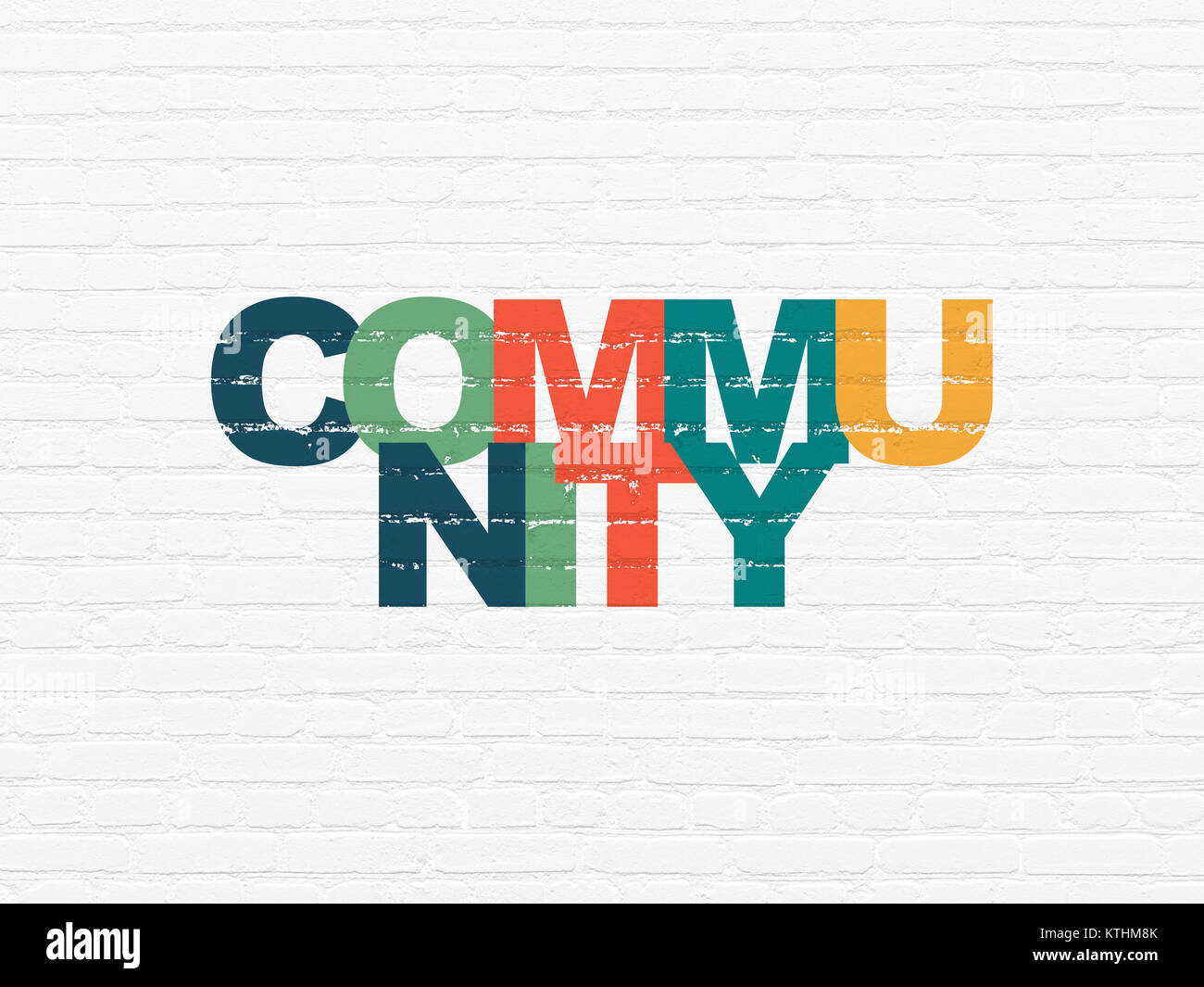 Social media concept: Community on wall background Stock Photo - Alamy