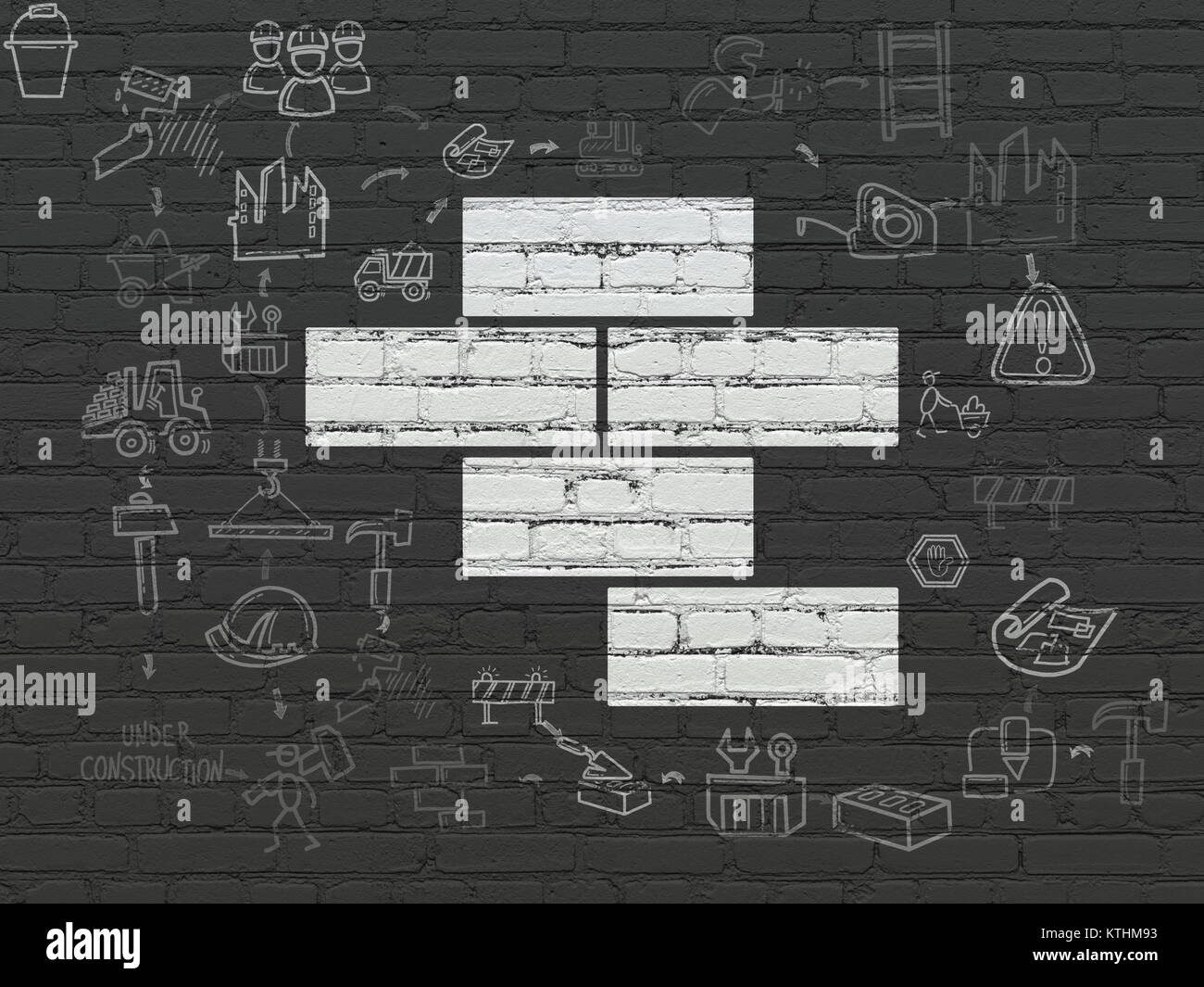 Construction concept: Bricks on wall background Stock Photo - Alamy