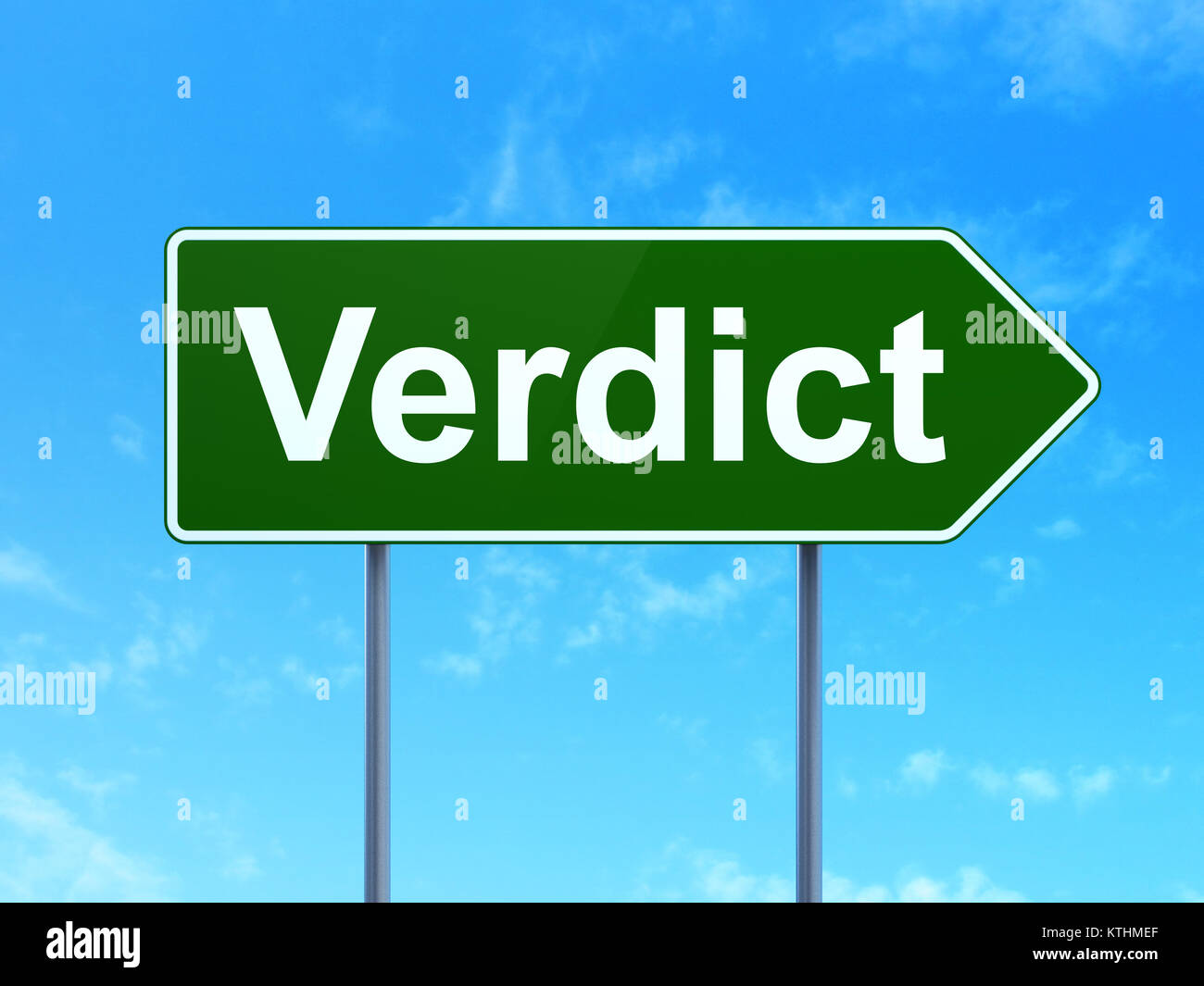 Law concept: Verdict on road sign background Stock Photo - Alamy
