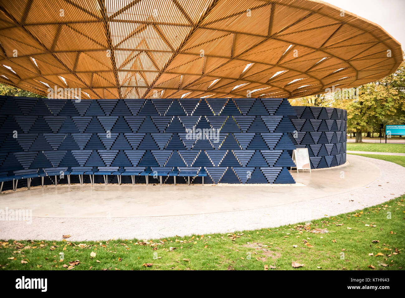 Serpentine Pavilion 2017, designed by Francis Kéré. On the day of Storm Ophelia Stock Photo - Alamy