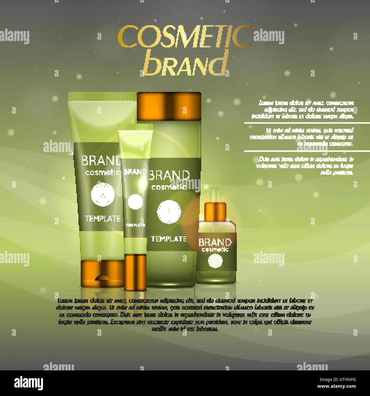 Vector 3D cosmetic illustration on a soft light background with flare ...