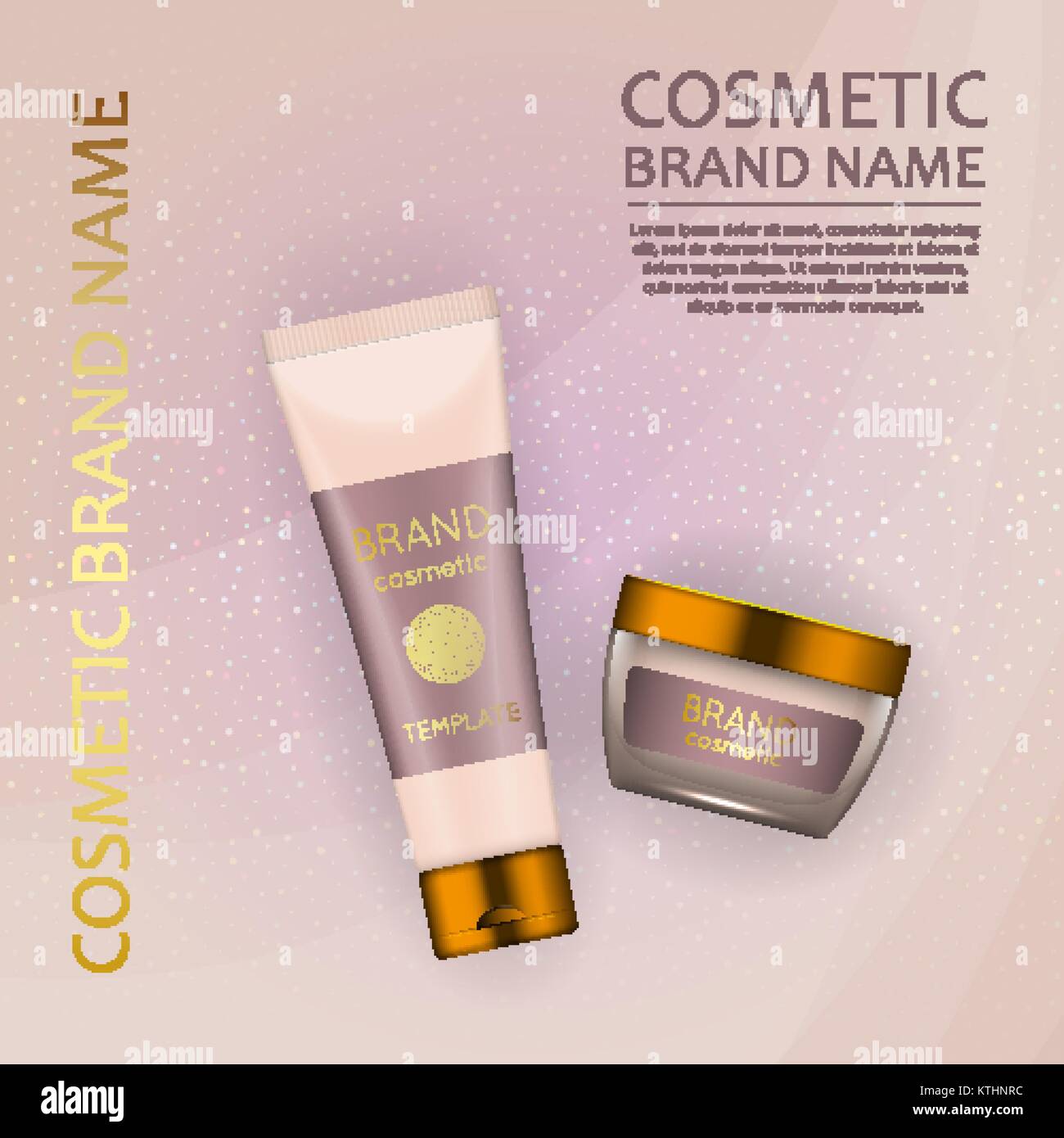 Vector 3D cosmetic illustration on a soft light waves background ...