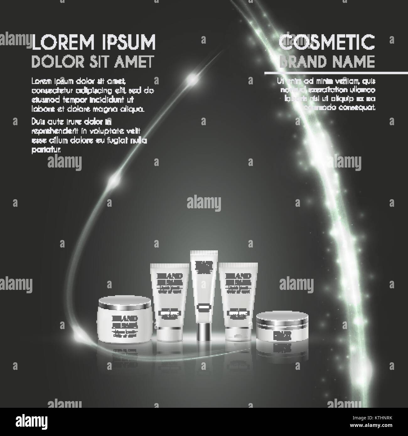 3D realistic cosmetic bottle ads template. Cosmetic brand advertising ...