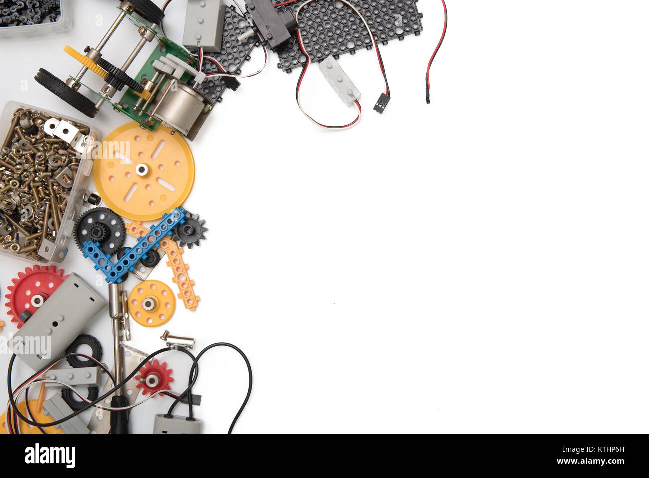 STEM or DIY science Kit set white background Stock Photo - Alamy